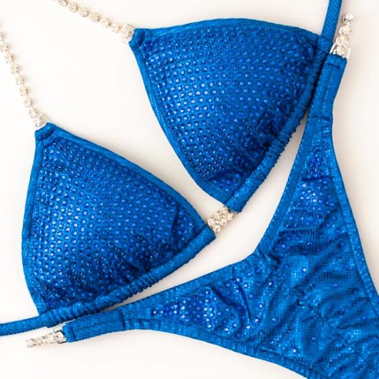 Royal Blue Competition Bikini with Rhinestones